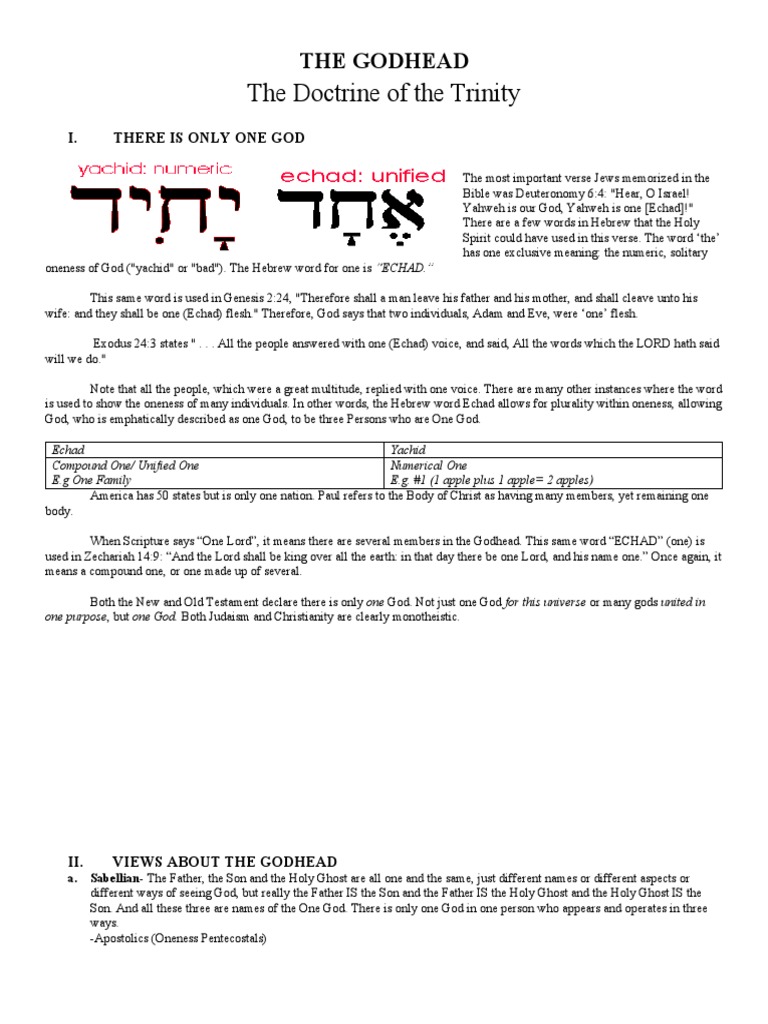 The Trinity - Teaching Notes | PDF | God The Father | Trinity