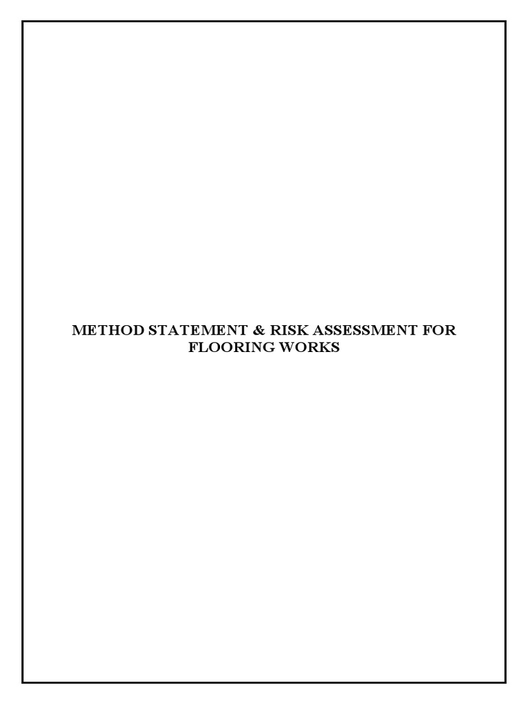 Method Statement For Flooring Works | PDF | Flooring | Tile