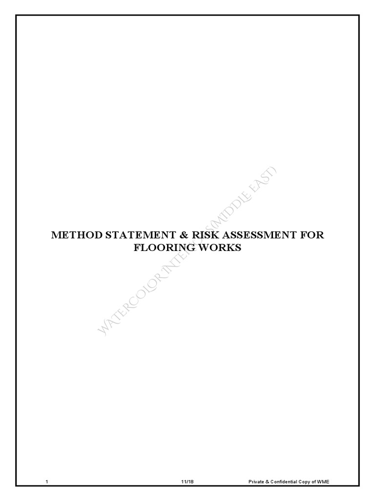 Method Statement & Risk Assesment For Flooring Works | PDF | Tile ...