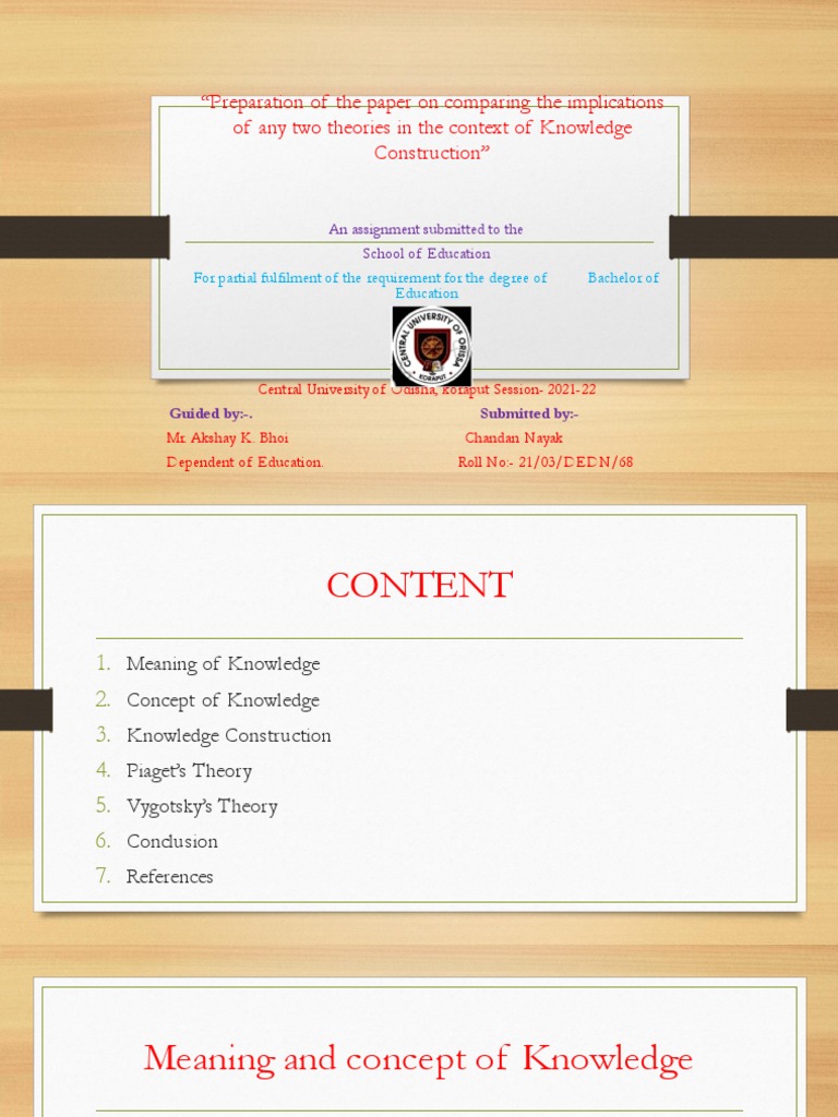 Construction of Knowledge Assignment | PDF | Constructivism (Philosophy ...