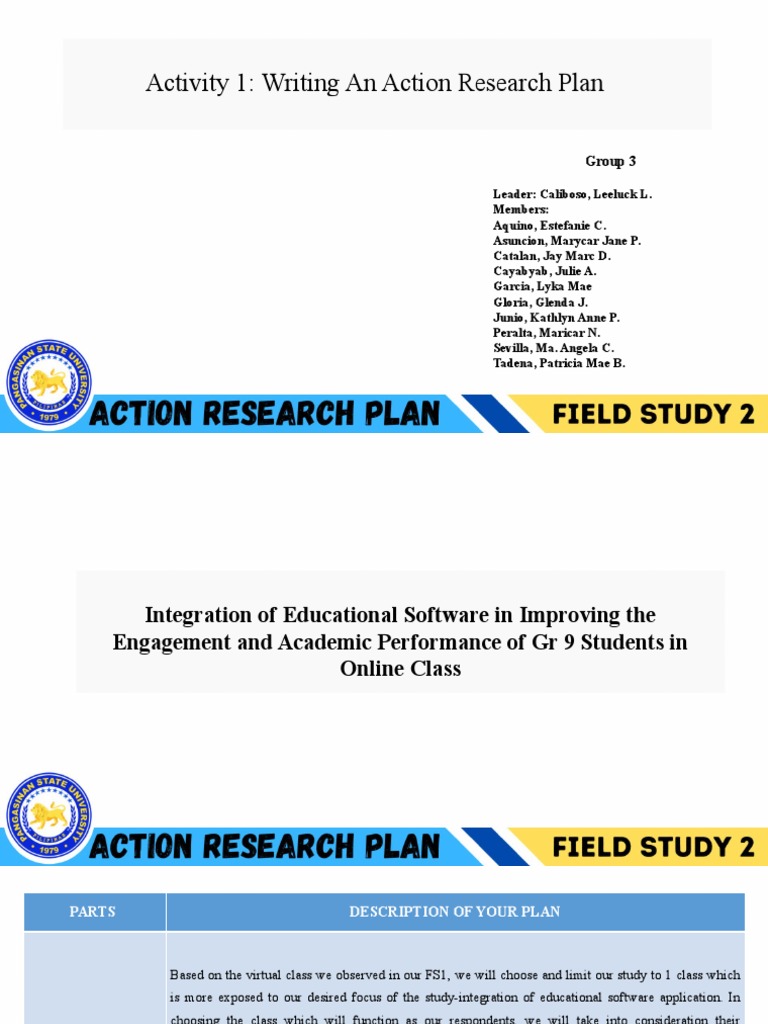 Group 3 Action Research Plan FS2 | PDF | Educational Technology | Learning