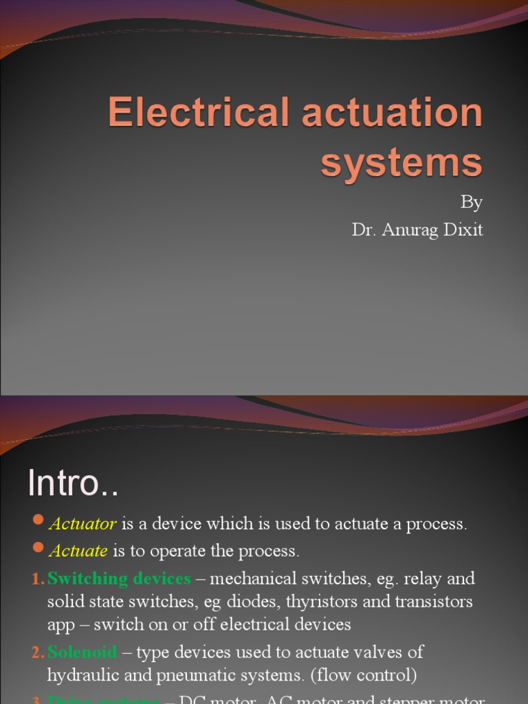 Electrical Actuation Systems | PDF | Electric Motor | Switch
