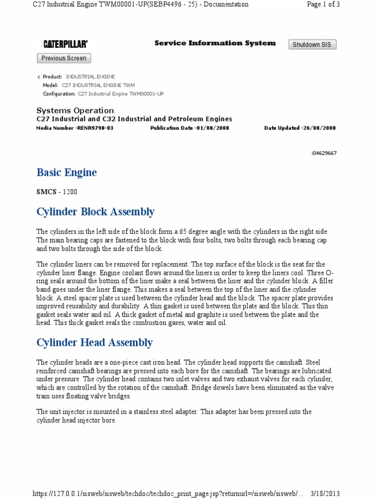 Basic Engine: Systems Operation | PDF | Piston | Cylinder (Engine)