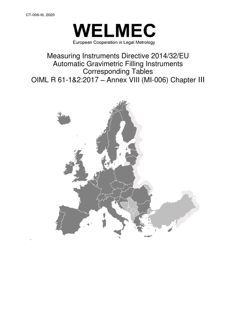 Measuring Instruments Directive 2014/32/EU Automatic Gravimetric ...