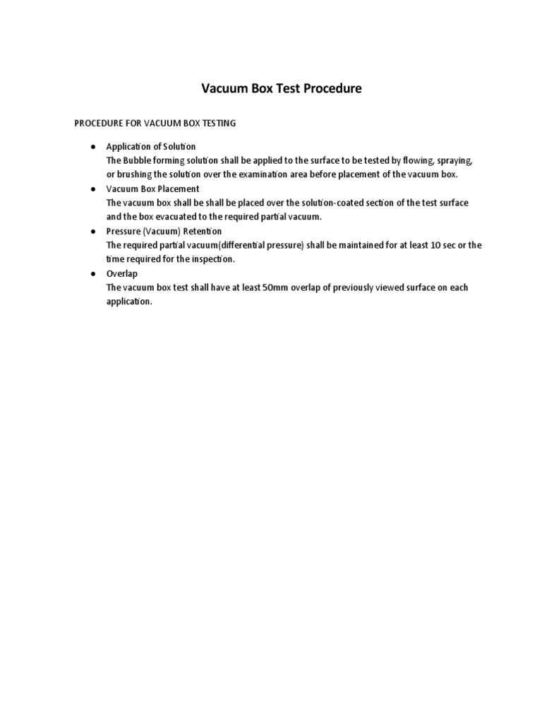 Vacuum Box Testing: A Comprehensive Guide to Performing Vacuum Box Leak ...
