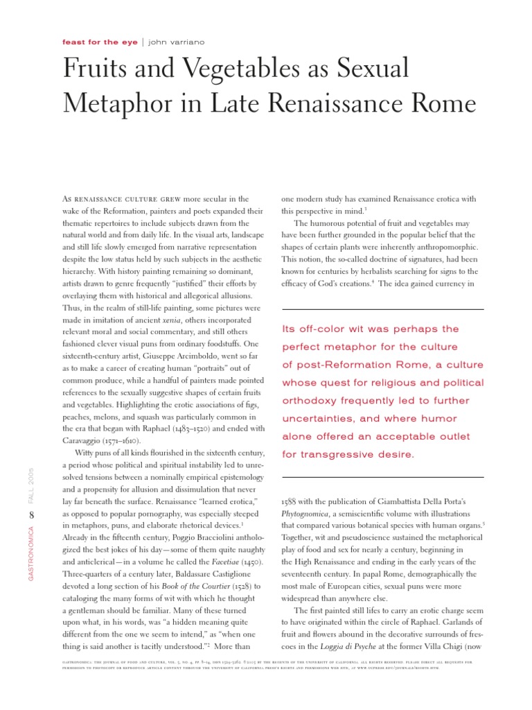 Fruits and Vegetables As Sexual Metaphor | PDF | Still Life | Visual Arts