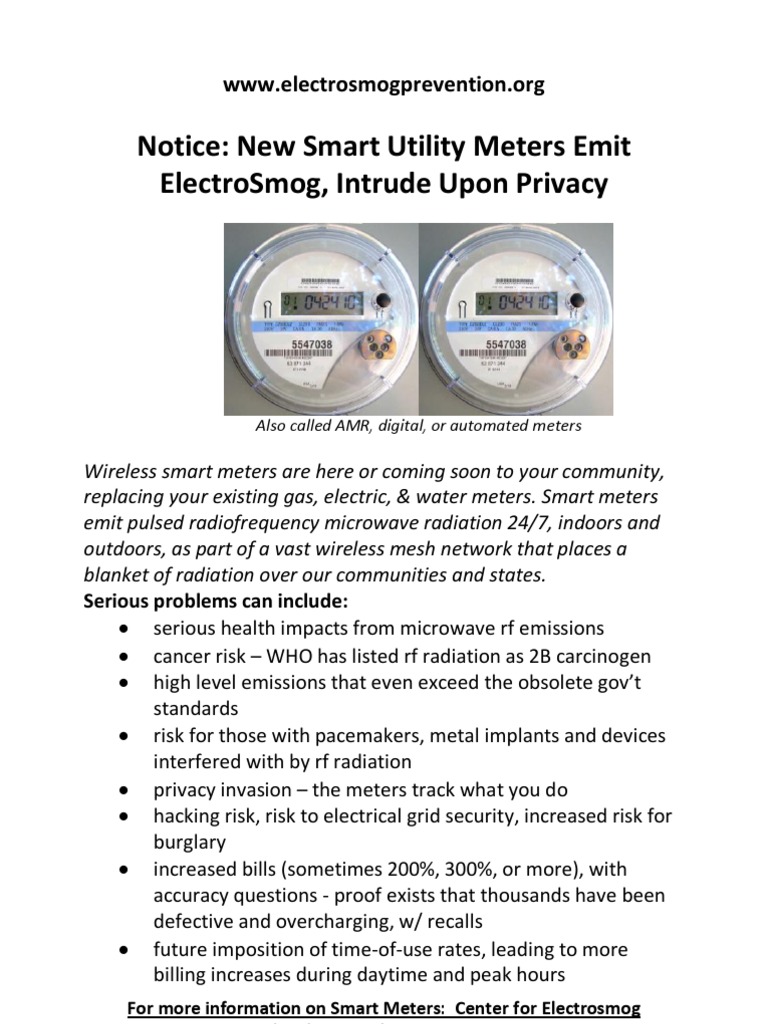 Smart Meter Flier | PDF | Radio Frequency | Risk