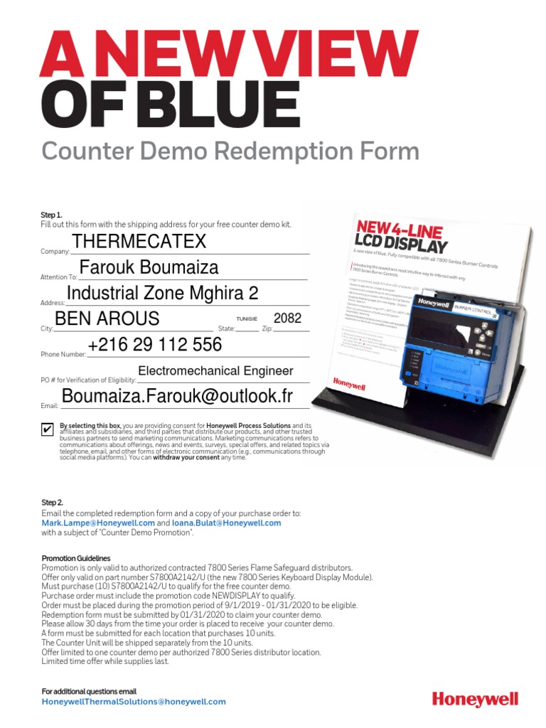 Of Blue: Counter Demo Redemption Form | PDF