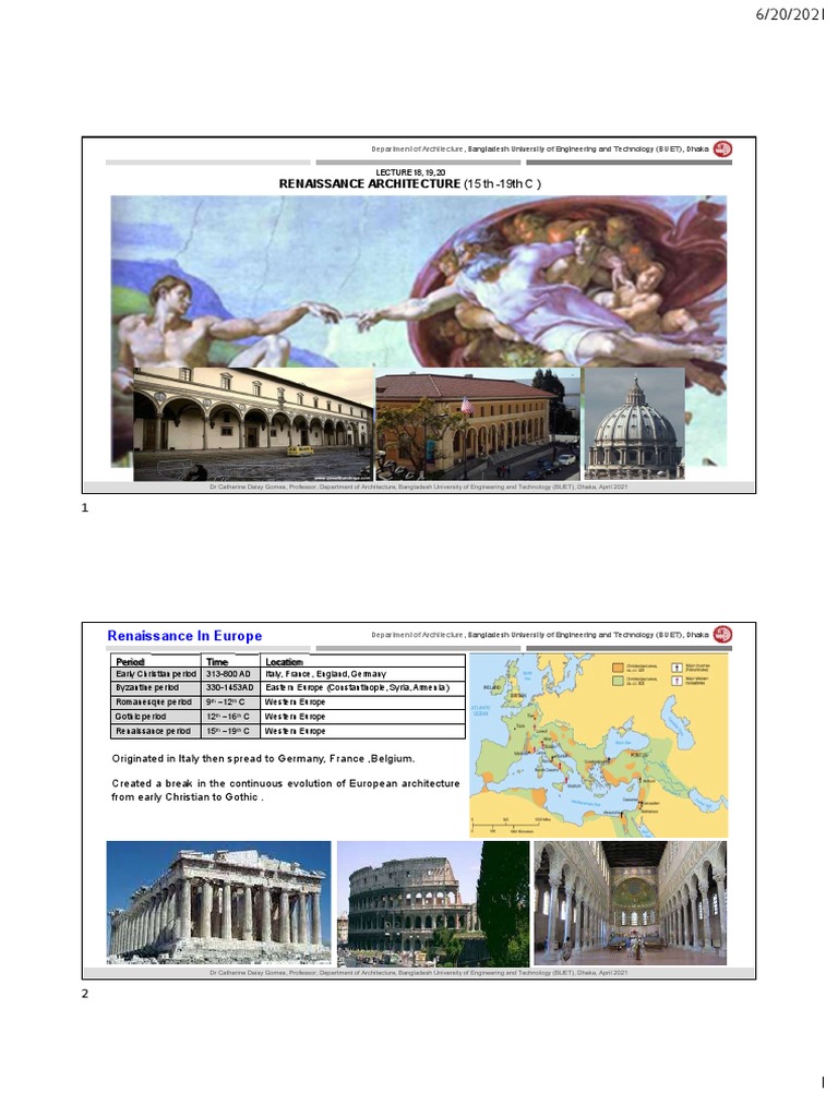 Renaissance Architecture Overview | PDF | Vault (Architecture) | Dome
