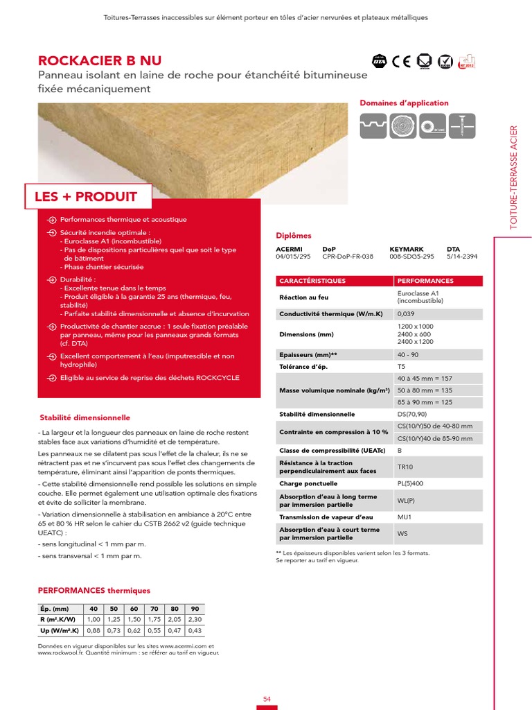 Rockwool FP Rockacier B Nu 201811 | PDF | Thermodynamique | Transfert thermique