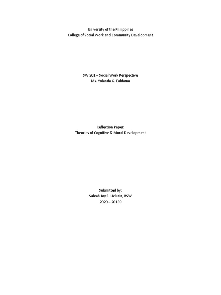 Uclusin-Paper-Theories of Cognitive & Moral Development | PDF ...