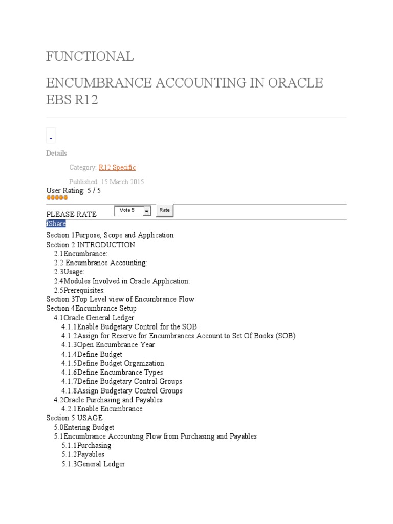 Encumbrance Accounting Apps2Fusion | PDF | Accounts Payable | Receipt