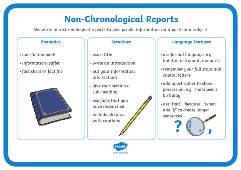 Non-Chronological Reports: Examples Structure Language Features | PDF
