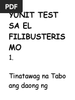 Pagsusulit Sa El Filibusterismo 1 | PDF