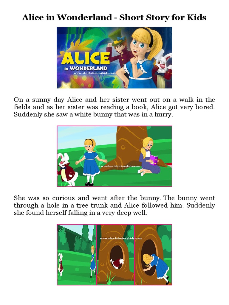 Alice in Wonderland - Short Story For Kids | PDF | Alice's Adventures ...
