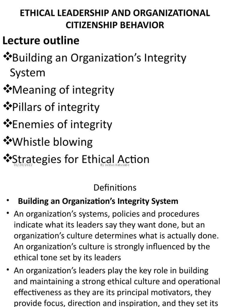 Topic 6 Ethical Leadership & Organisational Behaviors | PDF ...