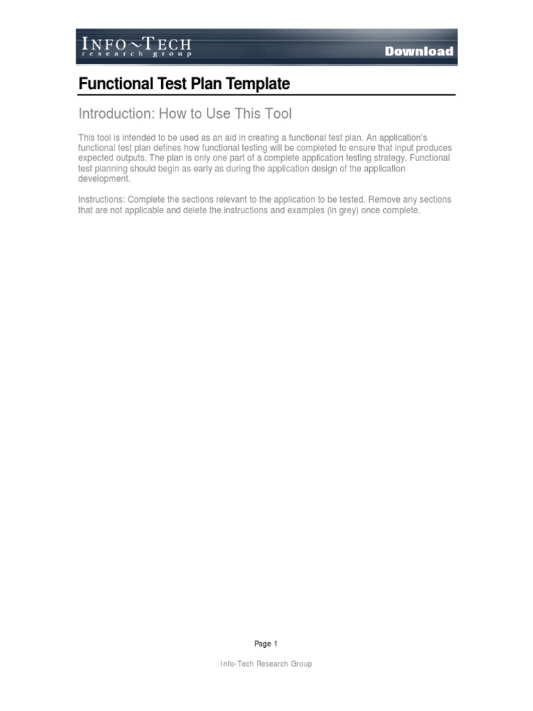 Functional Test Plan Template Guide | PDF | Software Testing | Login