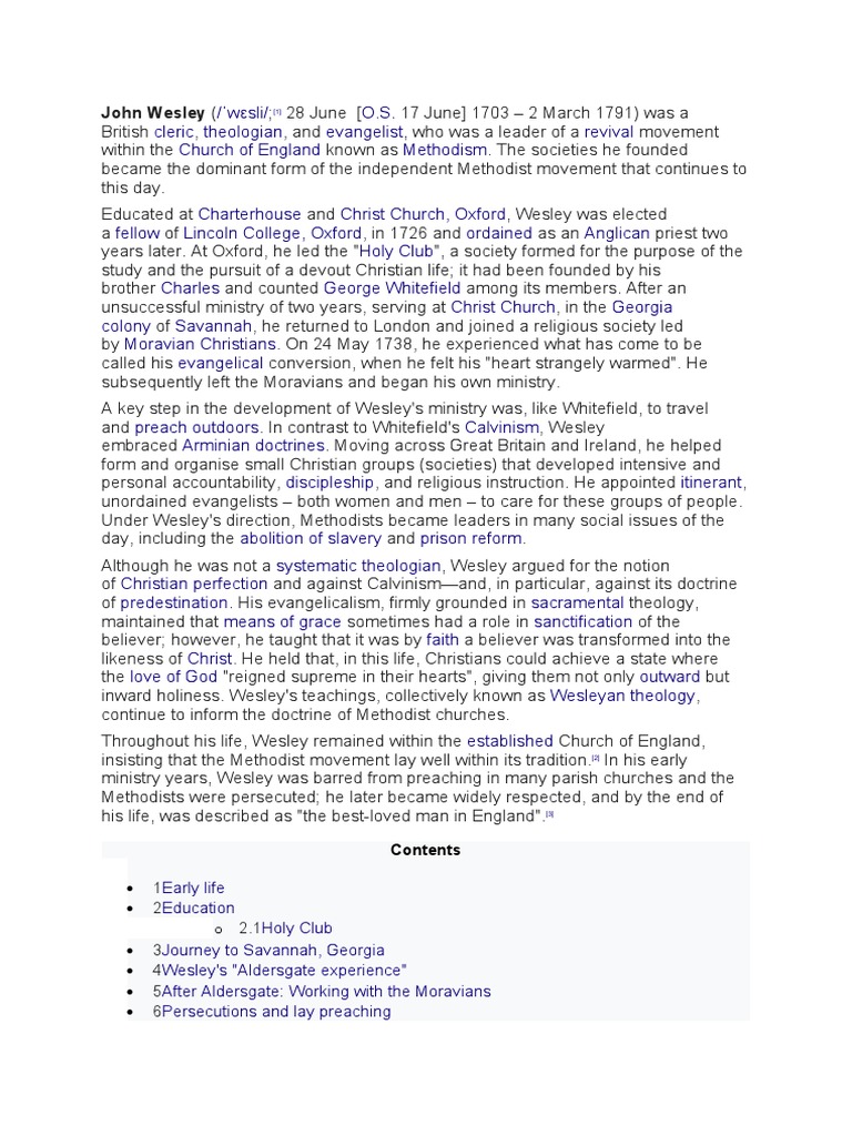 John Wesley | PDF | John Wesley | Methodism