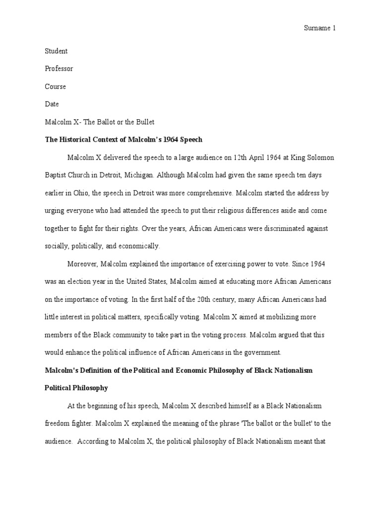 The Ballot or The Bullet | PDF