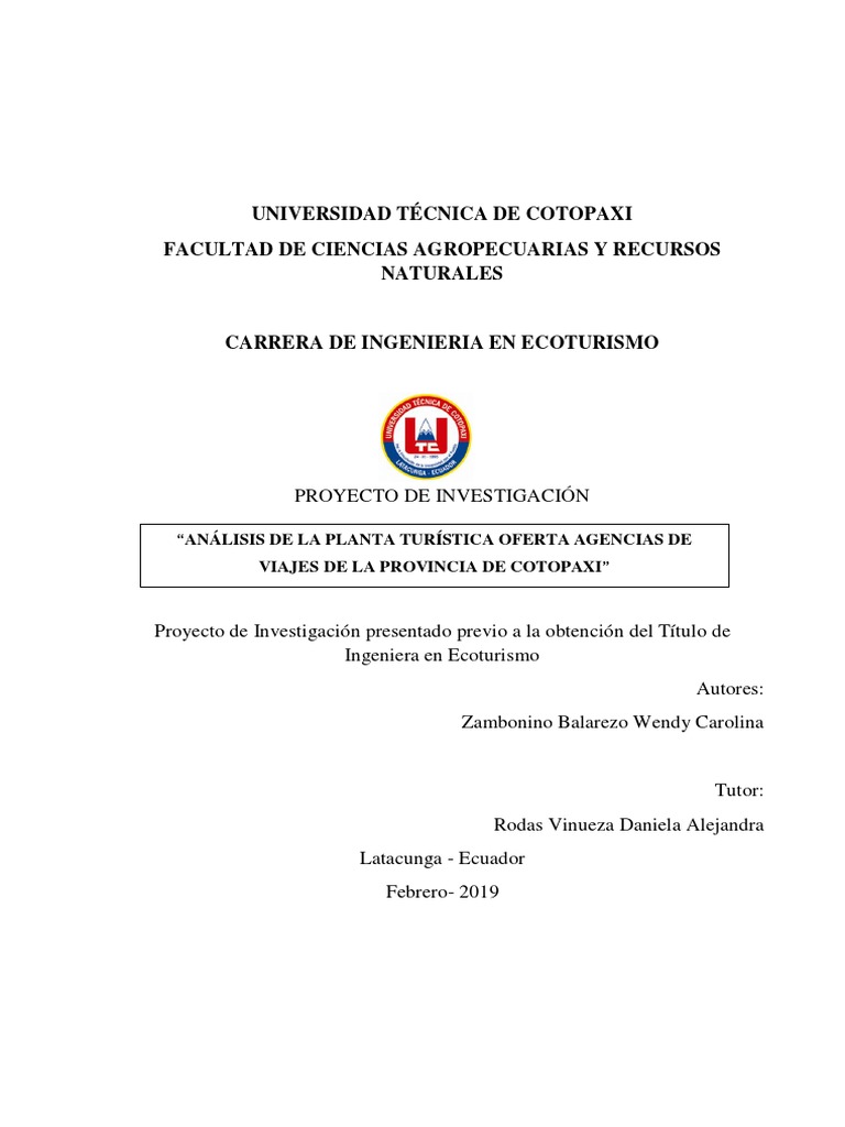 Análisis de La Planta Turística | PDF | Turismo | Agencia de viajes