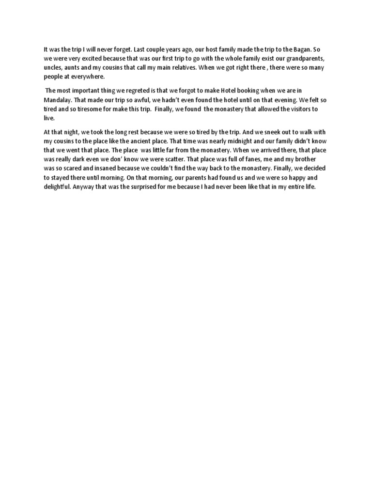 It Was The Trip I Will Never Forget | PDF | Poetry