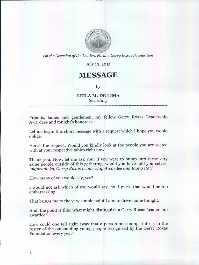 Gerry Roxas Foundation | PDF | Leadership