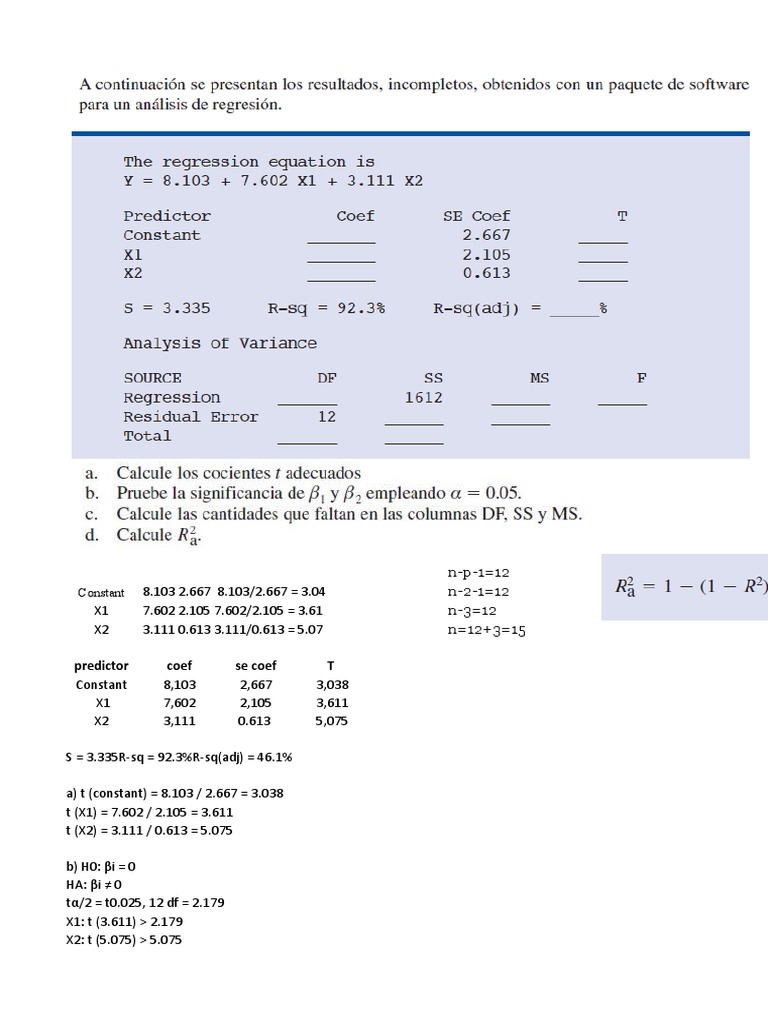 Predictor Coef Se Coef T: Constant | PDF
