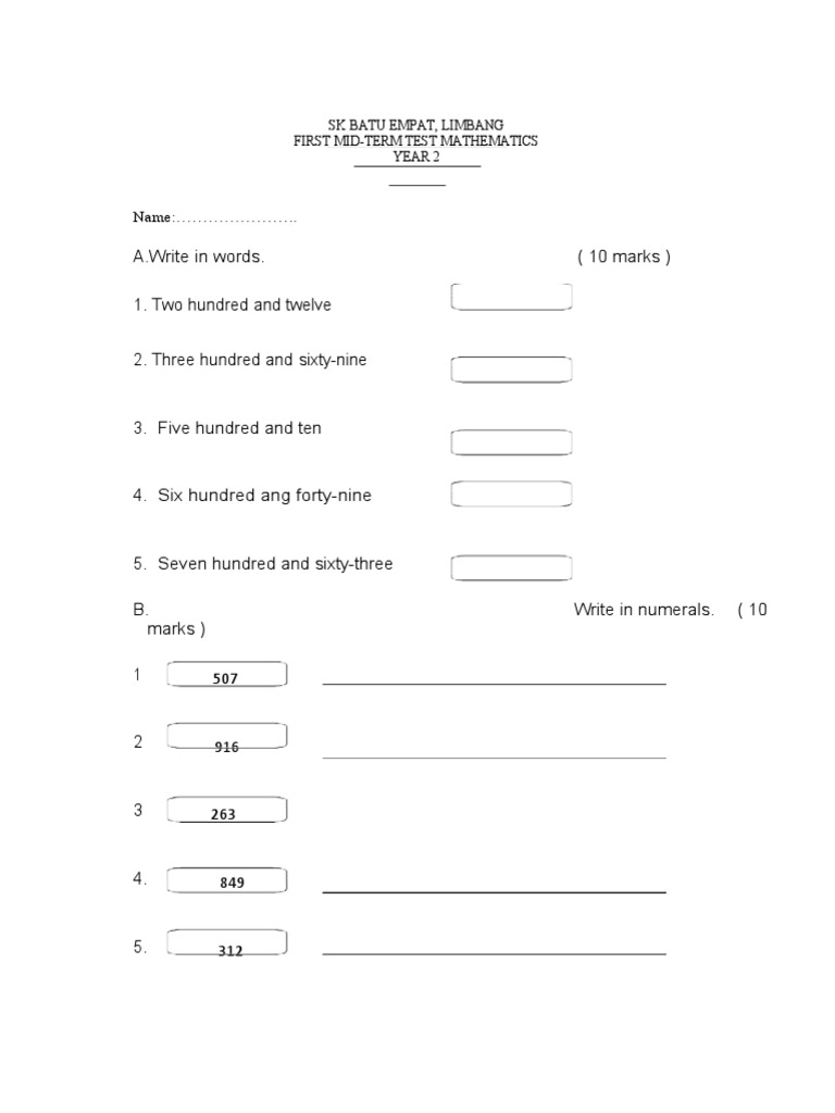 Matematik Tahun 2 | PDF | Mathematics | Mathematical Notation