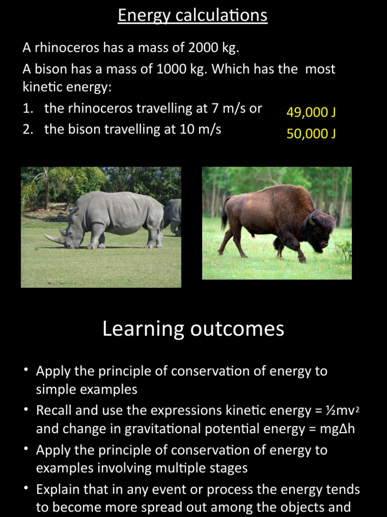Lesson 3 - Energy Calculations | PDF | Mass | Kinetic Energy