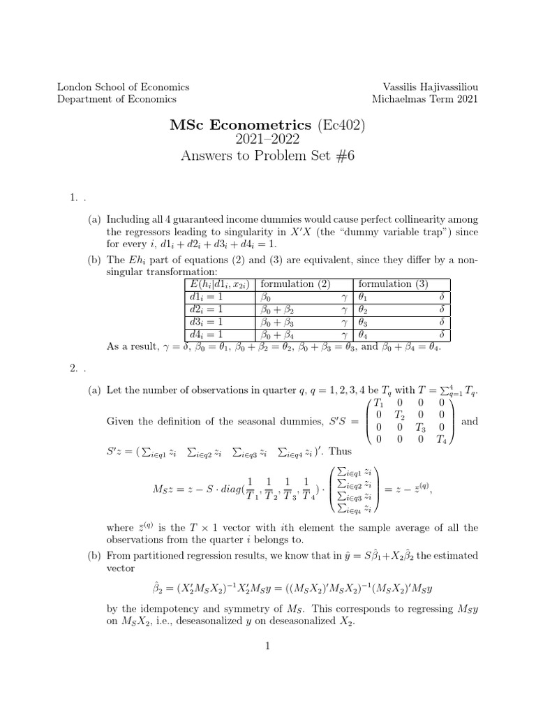 Asymptotic Properties of the Normal Linear Regression Model and their ...