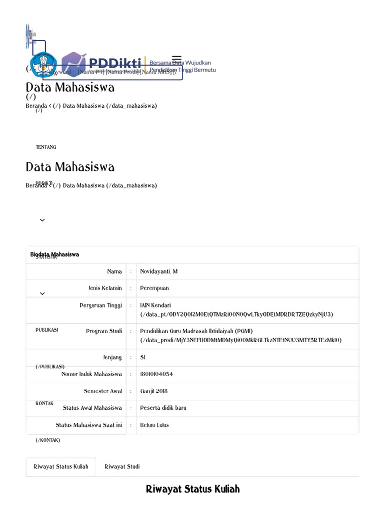 PDDikti - Pangkalan Data Pendidikan Tinggi | PDF