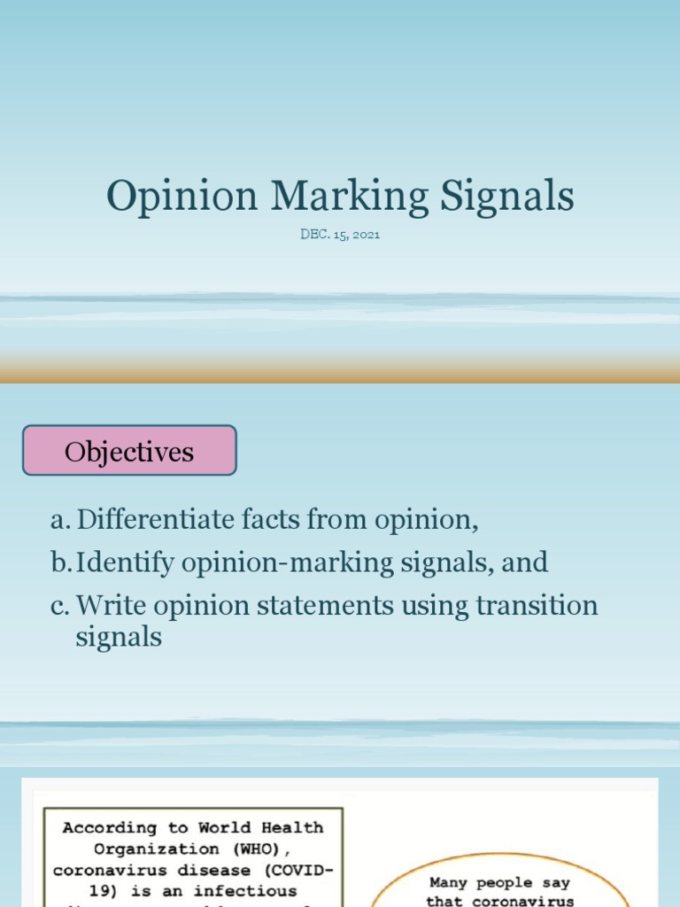 Understanding Opinion Marking Signals | PDF | Opinion | Human Nature