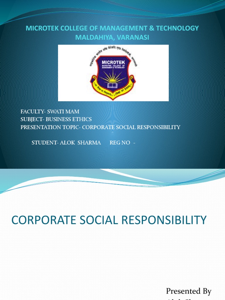 Microtek College of Management & Technology Maldahiya, Varanasi | PDF | Corporate Social ...