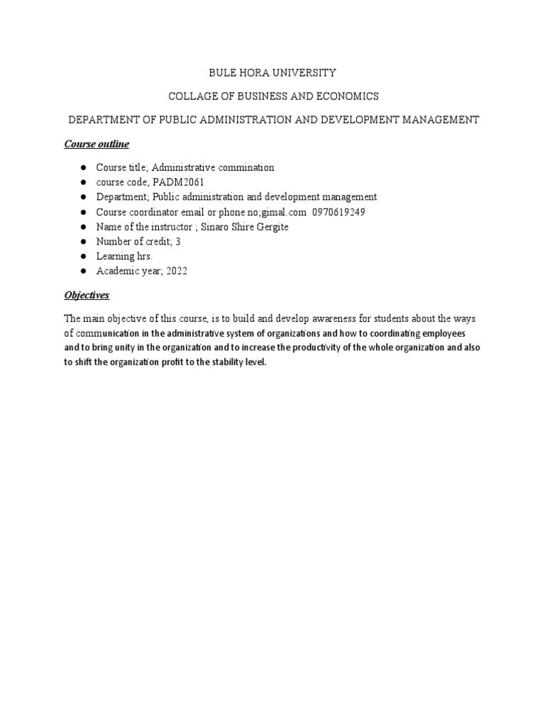 Bule Hora University | PDF