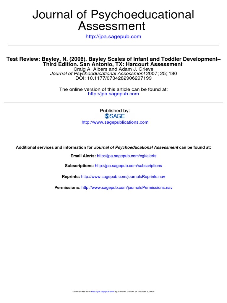 Bayley Review | PDF | Test (Assessment) | Psychology