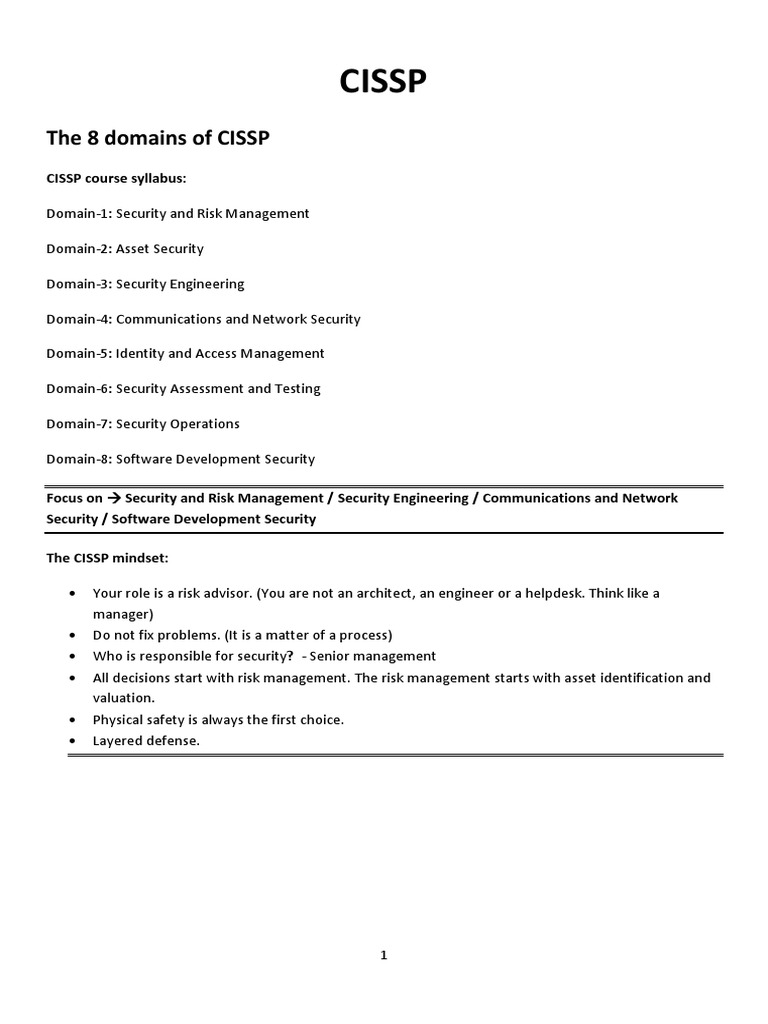 Cissp: The 8 Domains of CISSP | PDF | Public Key Cryptography | Cryptography