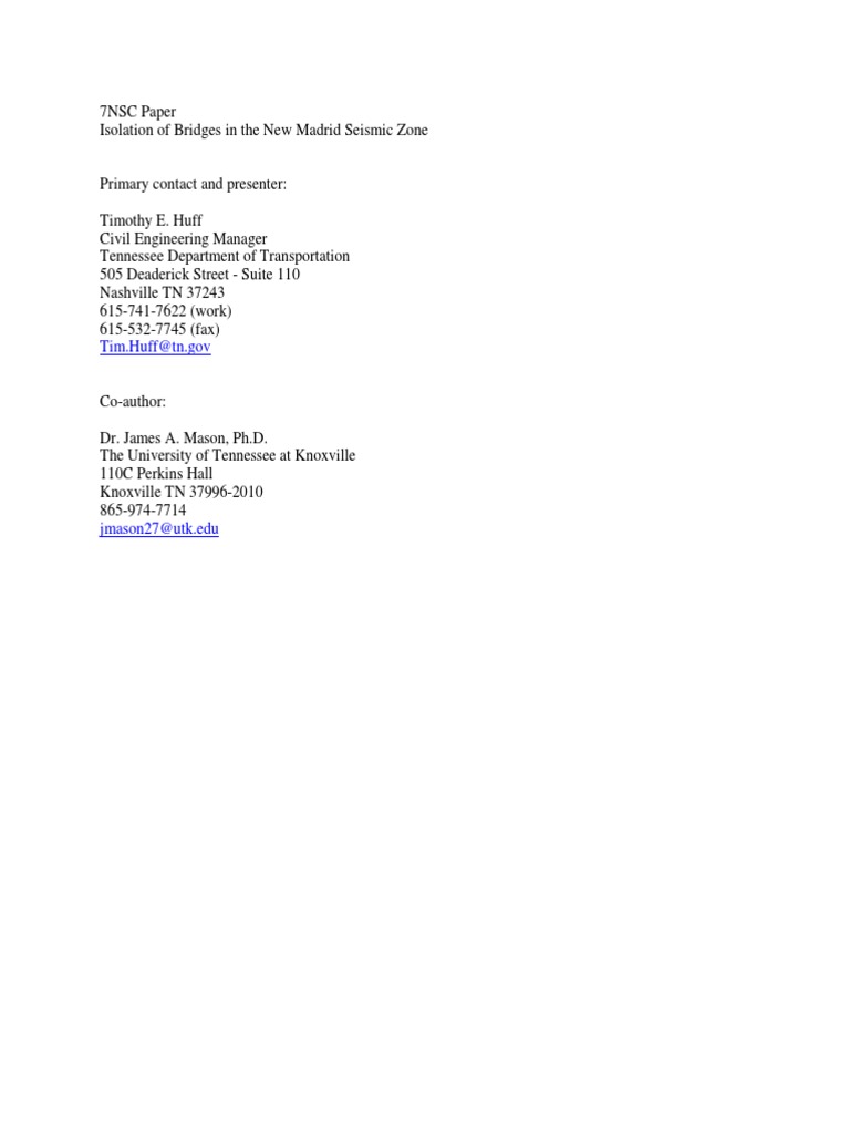 57 Tim Huff 7NSC | PDF | Earthquakes | Seismology