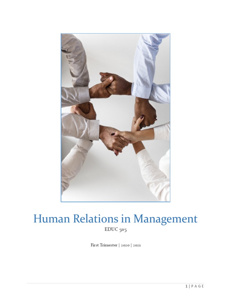 Human Relations in Management Class Module | PDF | Attitude (Psychology ...