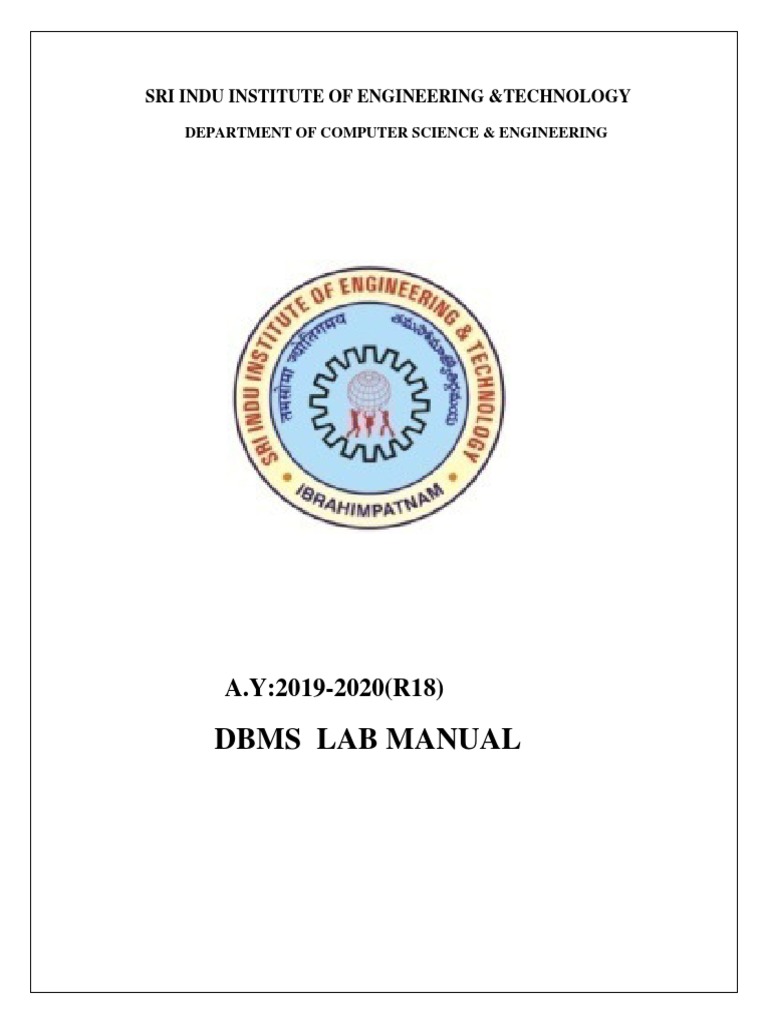 Dbms Lab Manual II Cse II Sem | Download Free PDF | Sql | Databases