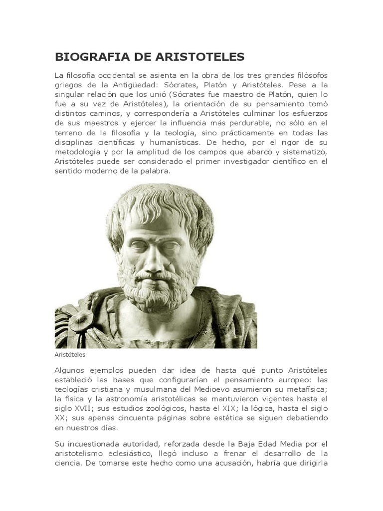 Biografia de Aristoteles | PDF | Aristóteles | Platón