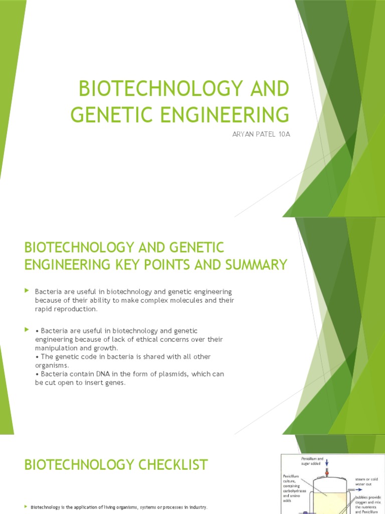 Biotechnology and Genetic Engineering Summary PPT Igcse Caie | PDF ...