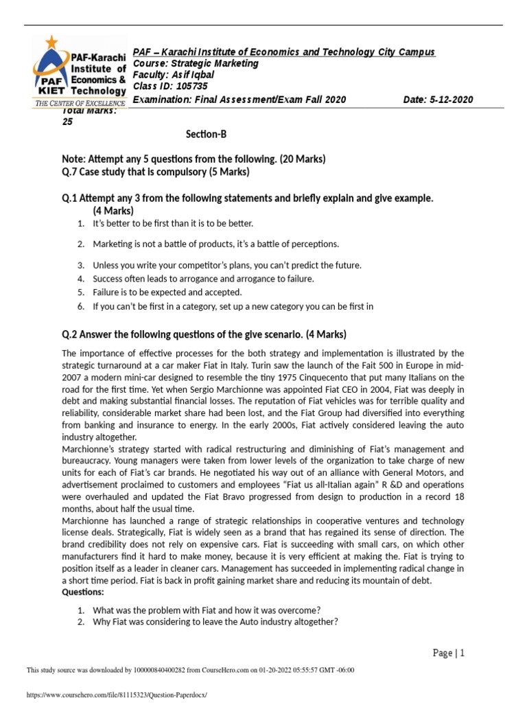 Question Paper | PDF | Tesco | Retail