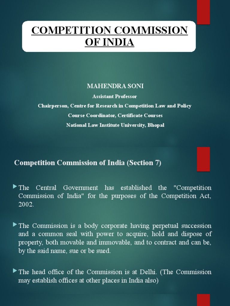 Competition Commission of India: Mahendra Soni | PDF | Common Law ...
