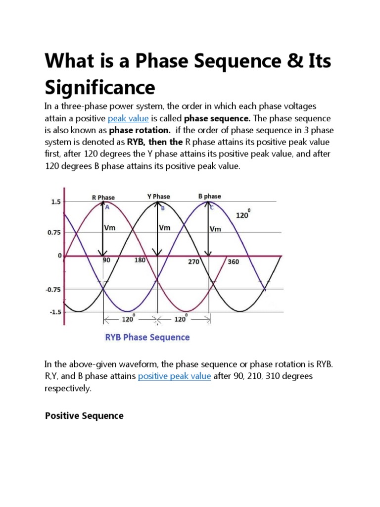 What Is A Phase Sequence | PDF | Phase (Waves) | Transformer