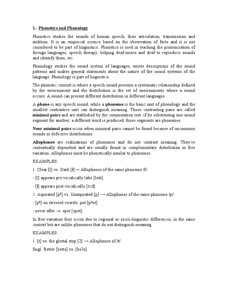 Phonetics and Phonology I | PDF | Syllable | Phoneme
