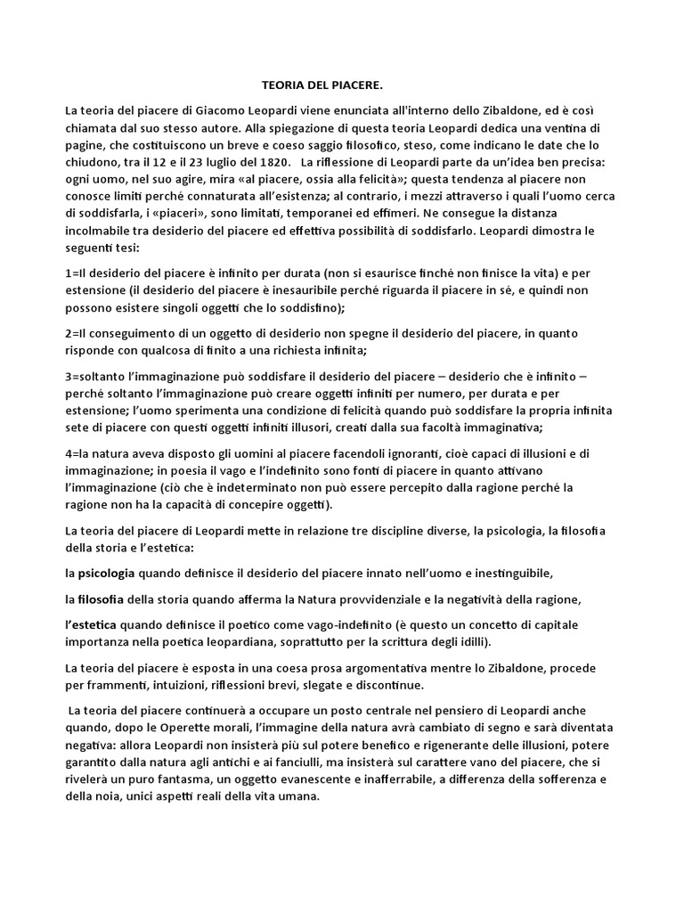 Teoria Del Piacere | PDF