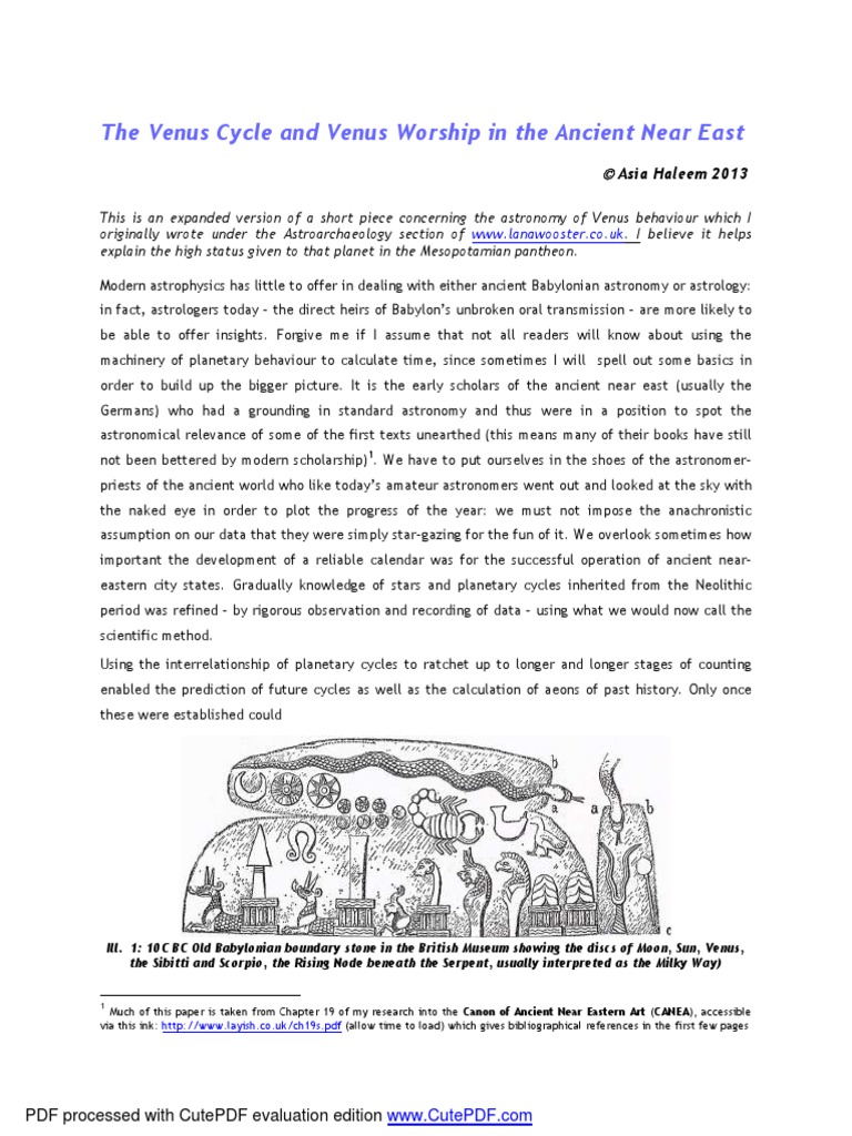 Venus Worship in Ancient Near East | PDF | Social Science | History