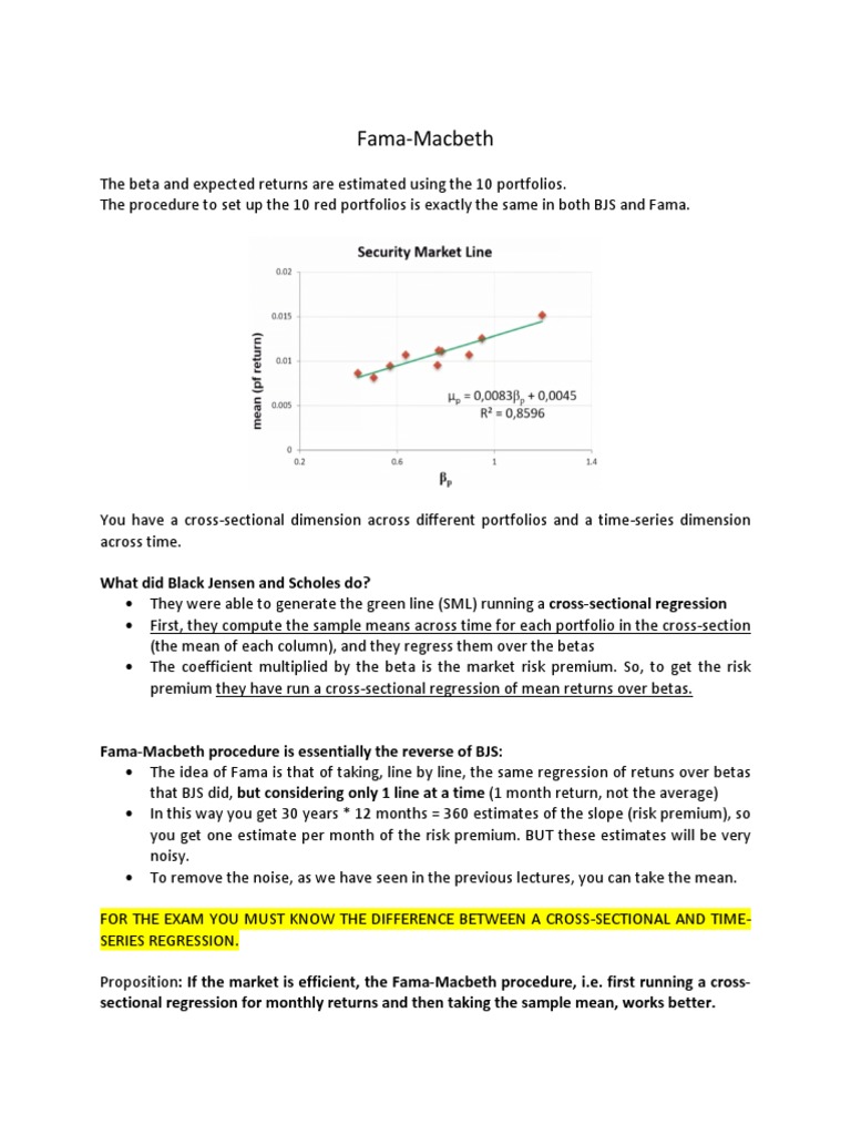 Fama-Macbeth: What Did Black Jensen and Scholes Do? | PDF | Correlation ...