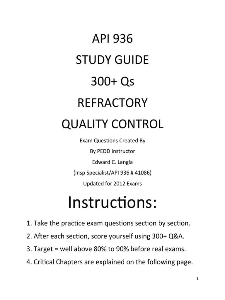 API 936 Refractory Inspector Study Guide | PDF | Refractory | Porosity