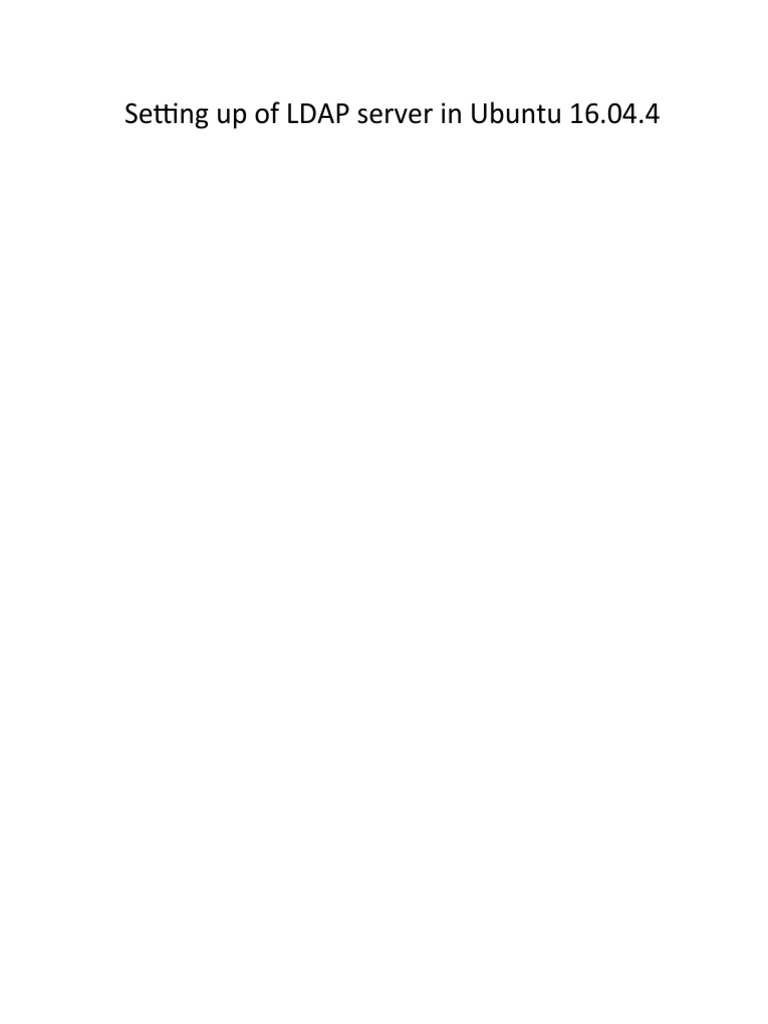 Setting Up Of Ldap Server In Ubuntu 1604 Pdf Computer Architecture Internet Protocols